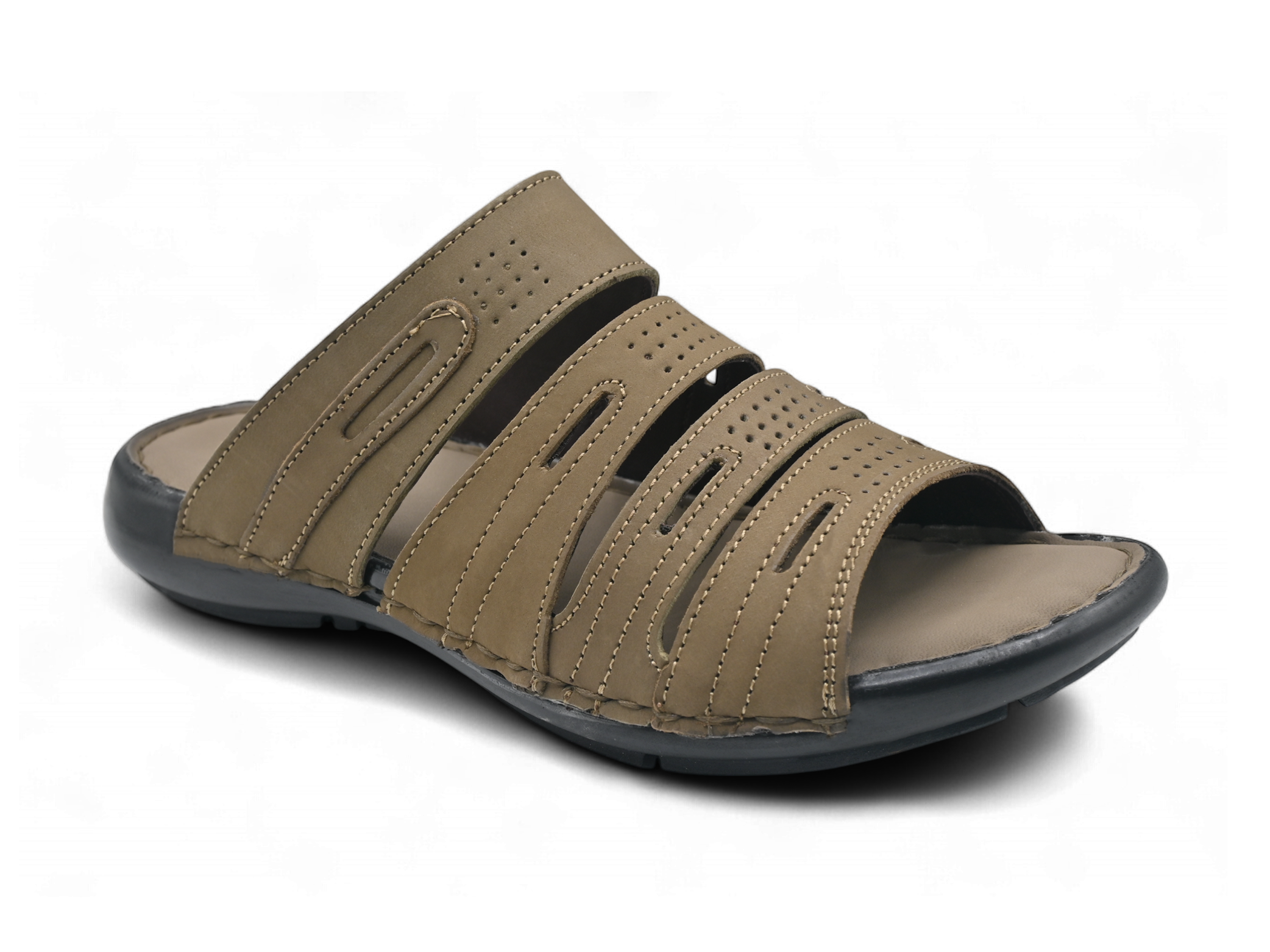 Light and casual olive slippers for men | Eckofit